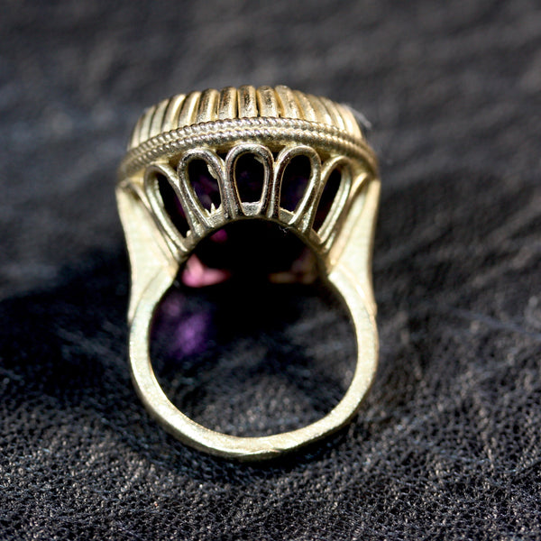 A Golden Amethyst Large Tudor Throne Ring – Zora Bell Boyd Jewellery